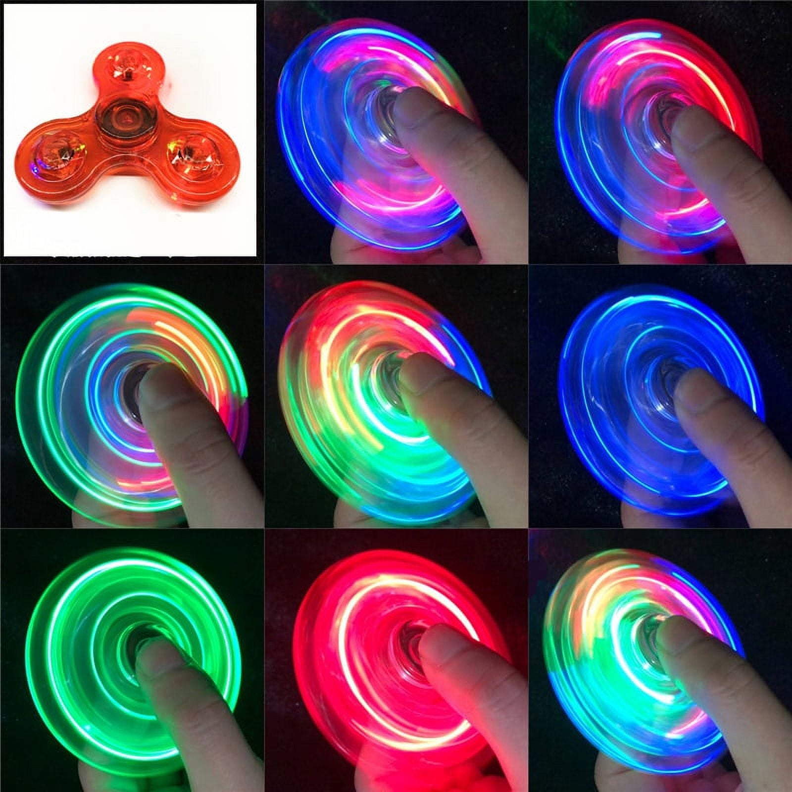 Crystal Luminous LED light Fidget Spinner Hand Top Spinners Glow in Dark EDC Stress Relief Toys ...