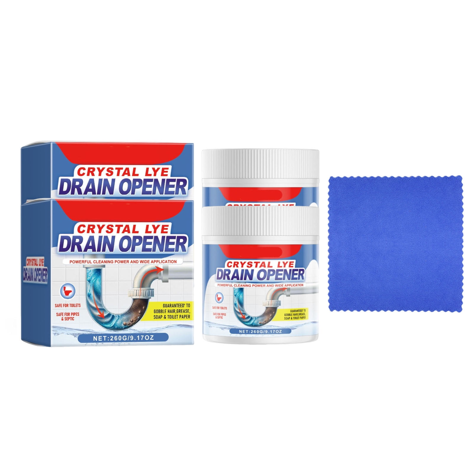 Crystal Lye Drain Opener,Lye Sodium Hydroxide,Unclogs Bathroom and ...