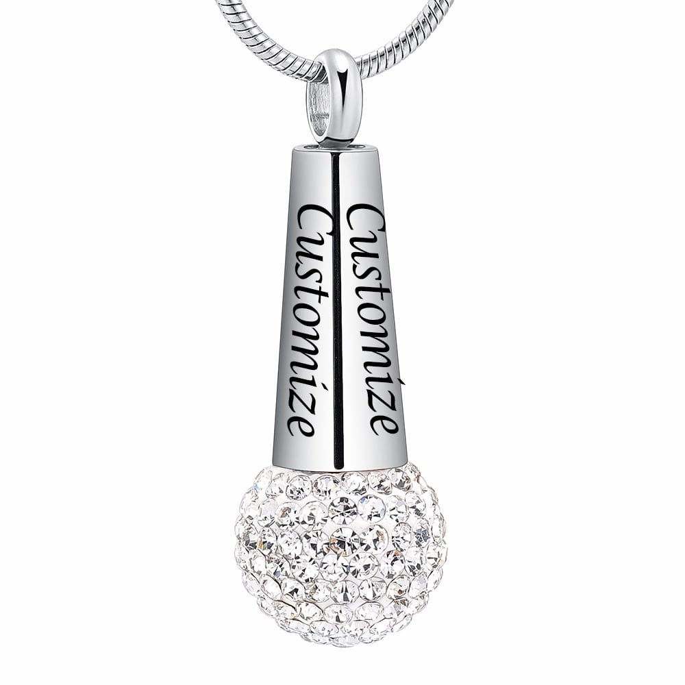 Crystal Microphone Cremation Jewelry for Ashes Holder Urn Necklace ...