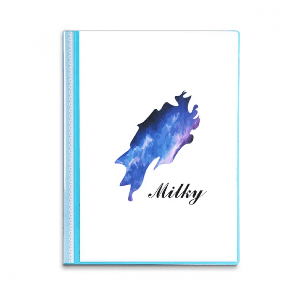 Crystal Milky Way Text Blue Book Sheet Protectors Portfolio Binder ...