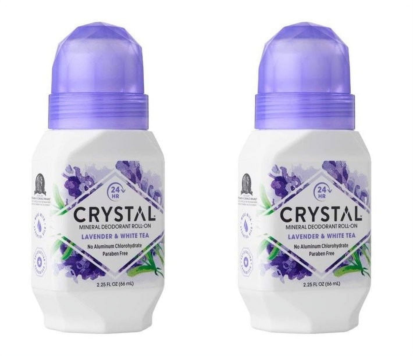 Crystal Essence Mineral Roll-On Deodorant, Lavender and White Tea, 2.25 ...