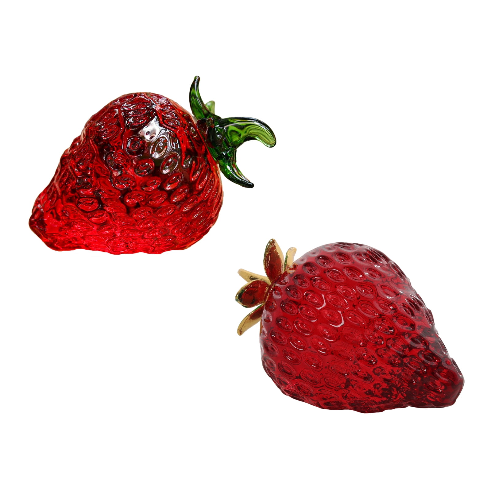 Crystal Mini Strawberry and Metal Leaves Strawberry Collectible ...