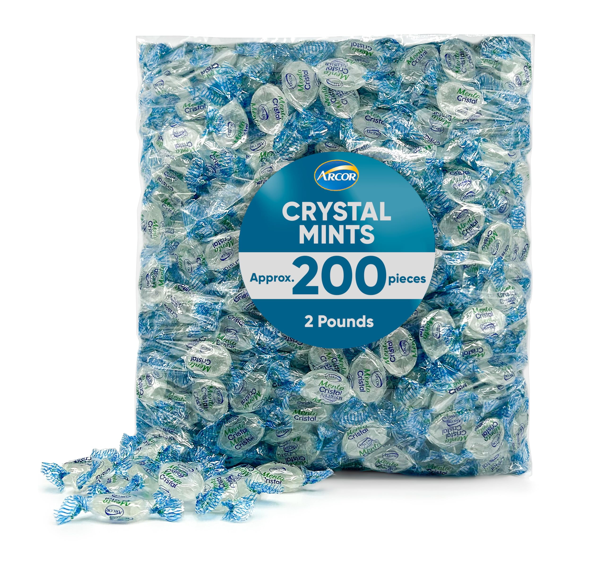 Crystal Mints Hard Candy BCF26 - 2 Pounds Approx 200 Pieces - Blue ...