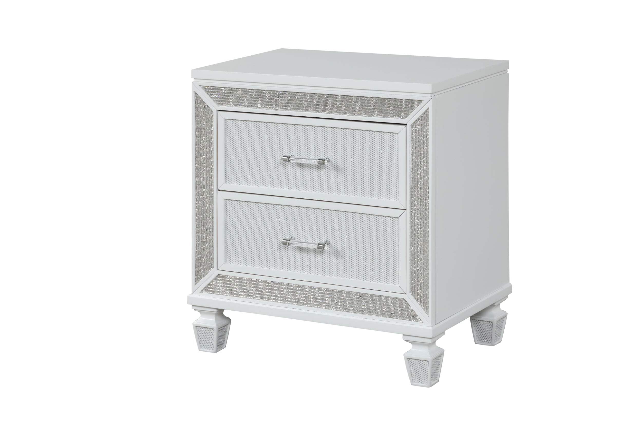 Crystal Modern Style 2 Drawer Nightstand Made With Wood Finished In ...