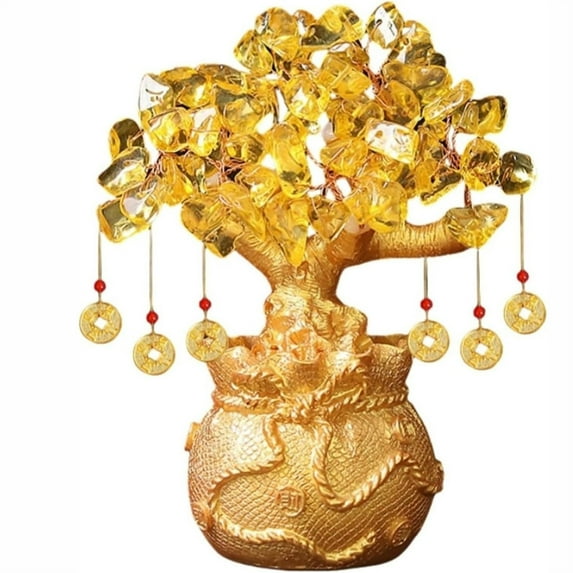 Crystal Money Tree Feng Shui Decor | Citrine Bonsai for Wealth, Luck ...