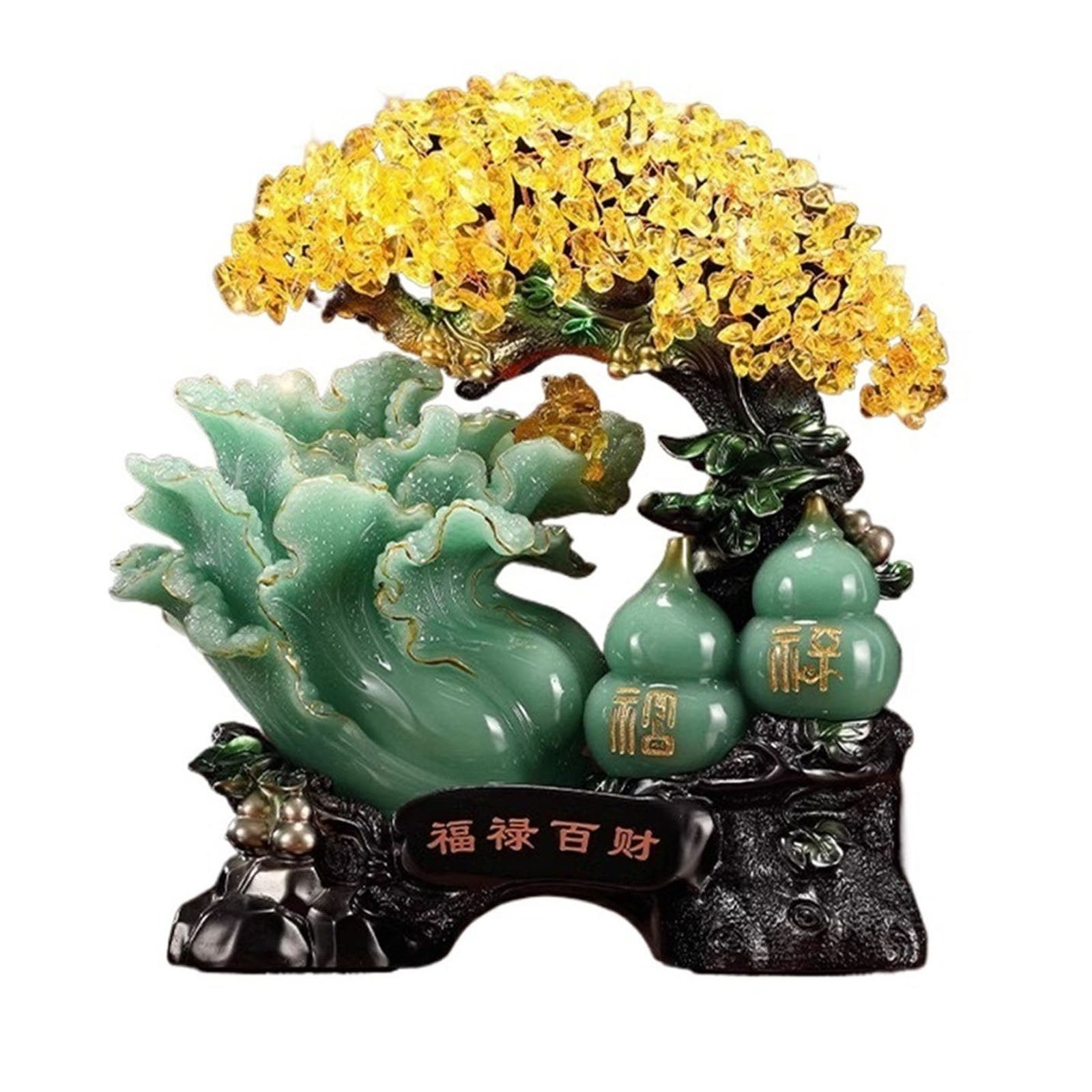 Crystal Money Tree Gem Tree Feng Shui Statues for Wealth Home Office ...