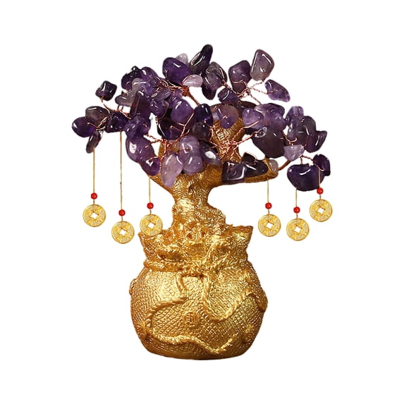 Crystal Money Tree Gemstone Tree Feng Shui Bonsai Decorative Ornaments ...