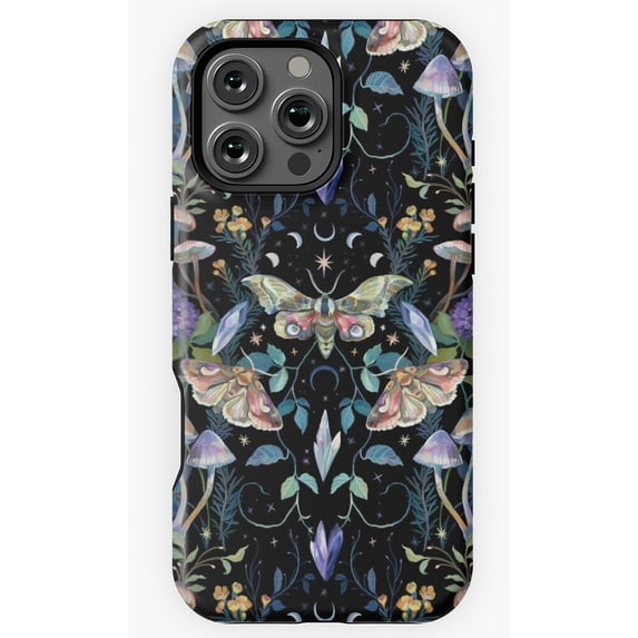 Crystal Moth Mushroom Phone Case for iPhone 16 15 14 13 12 11 Pro Max ...