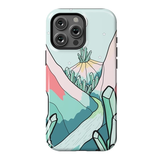 Crystal Mountain River Landscape Art iPhone Case 17 16 15 14 13 12 11 ...