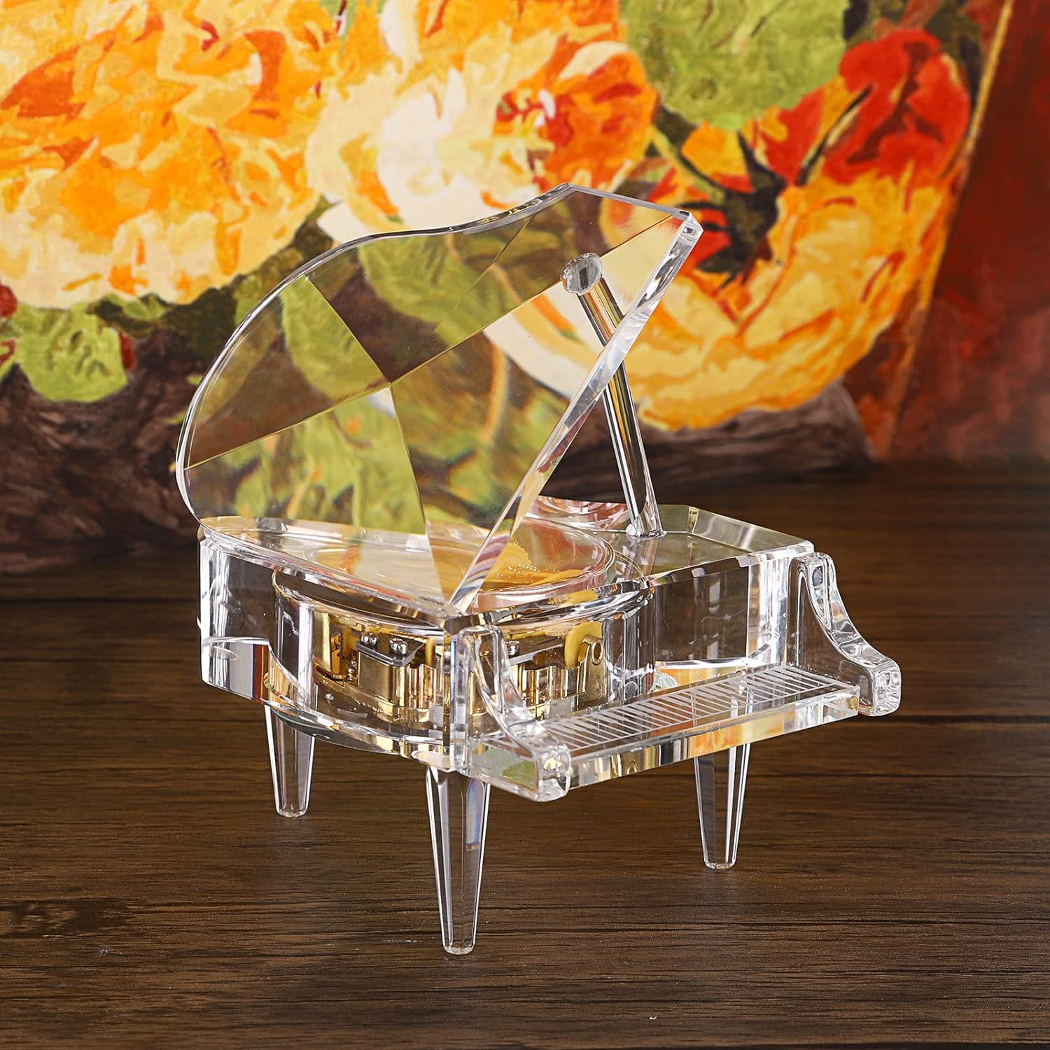 Crystal Music Box, Mechanical Clockwork Decorative Piano Musical Box ...