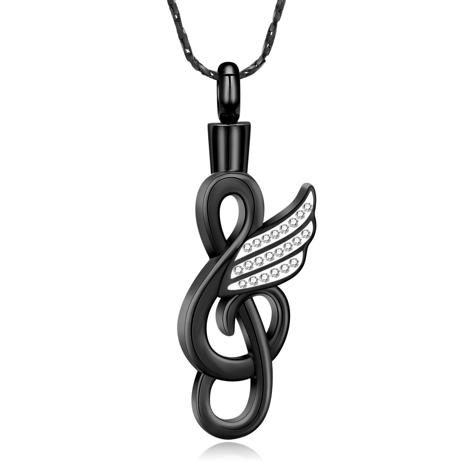 Crystal Music Note Cremation Urn Necklace for Ashes Keepsake Memorial ...