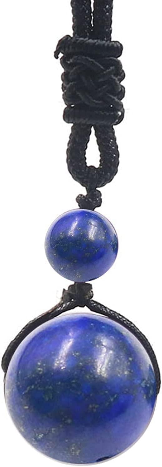 Crystal Necklace for Women Men, Protection Round Bead Pendant Necklaces ...