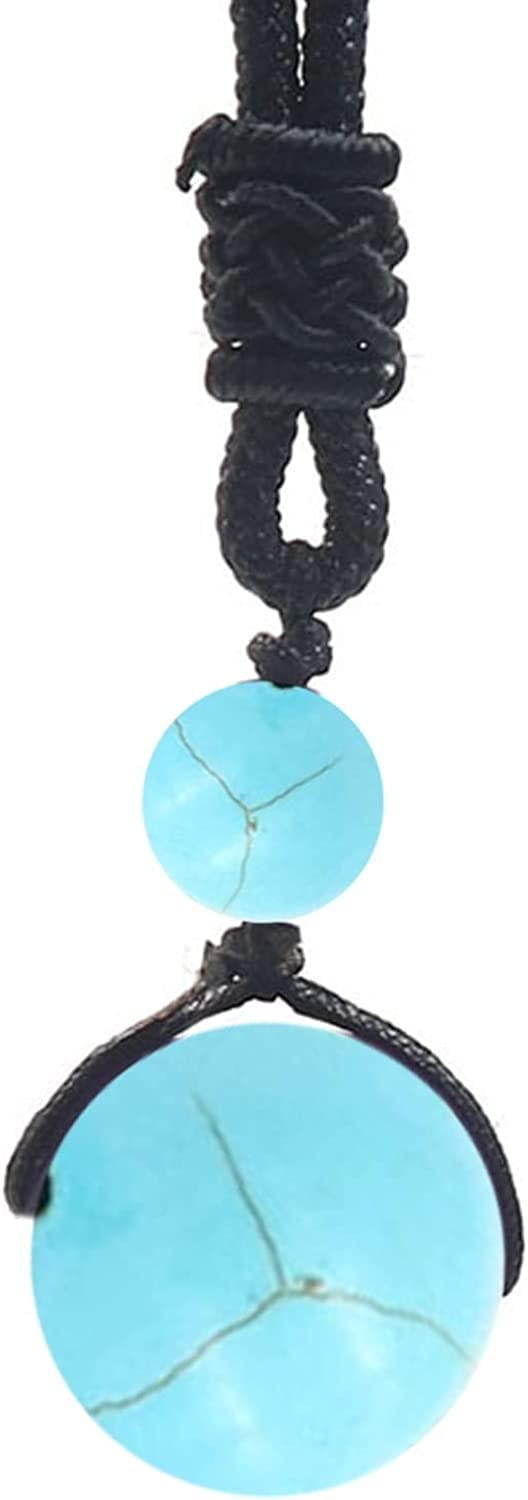 Crystal Necklace for Women Men, Protection Round Bead Pendant Necklaces ...