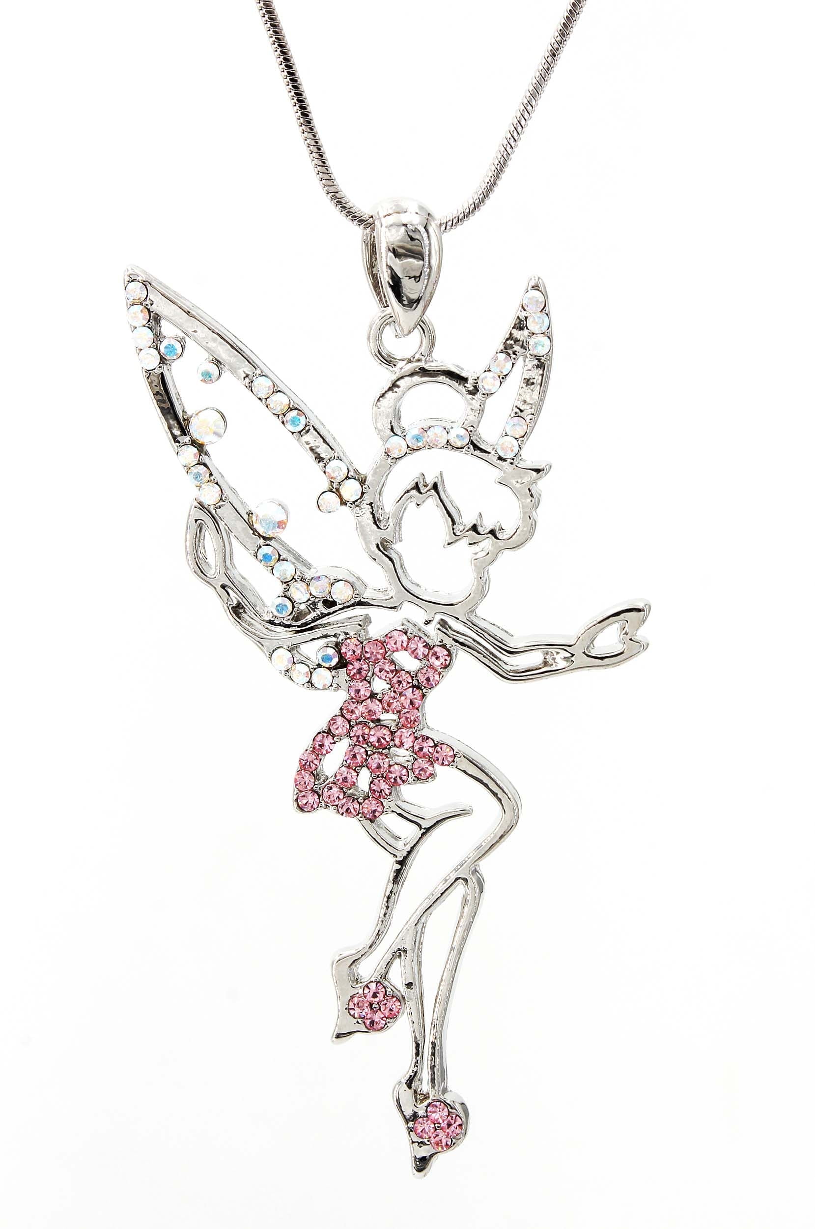 Crystal Necklaces - Tinker Bell Charm - Pink - NE-N3090PK - Walmart.com