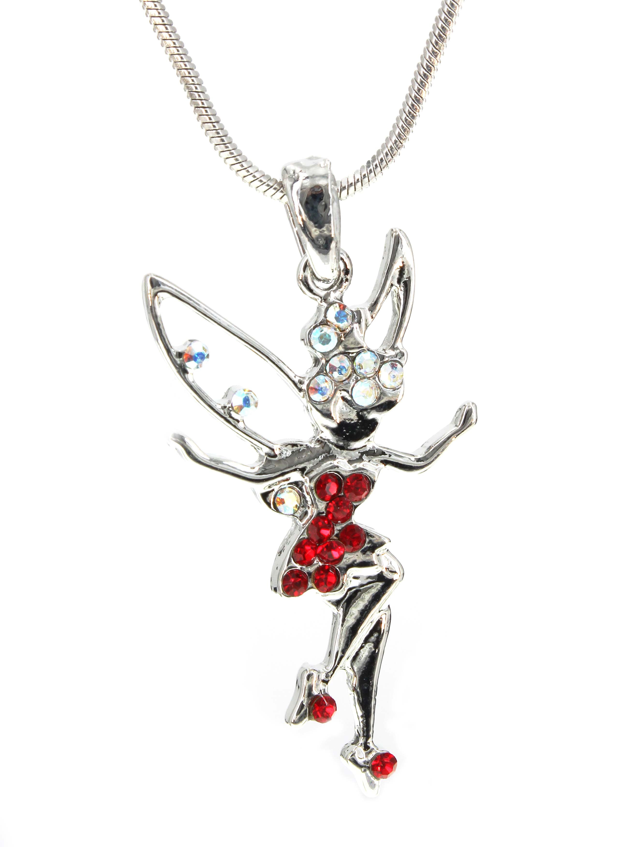 Crystal Necklaces -Tinker Bell Charm - Red -NE-N6316RD - Walmart.com
