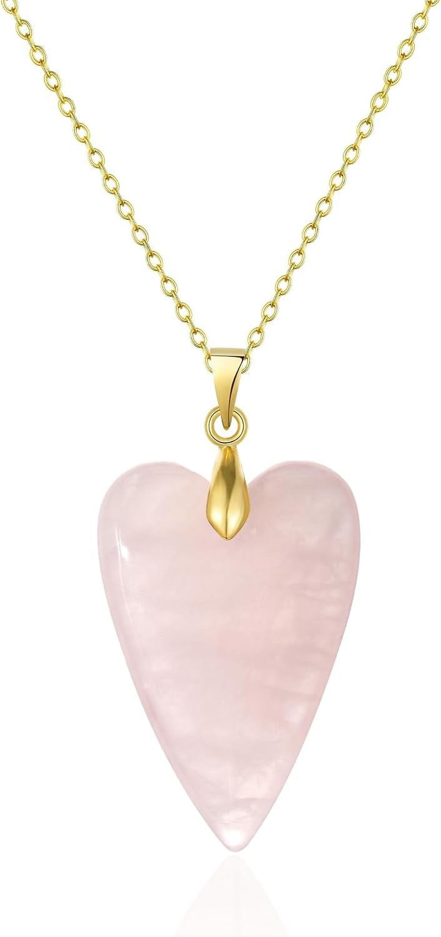 Crystal Necklaces for Women, Healing Heart Shaped Stone Peandant ...