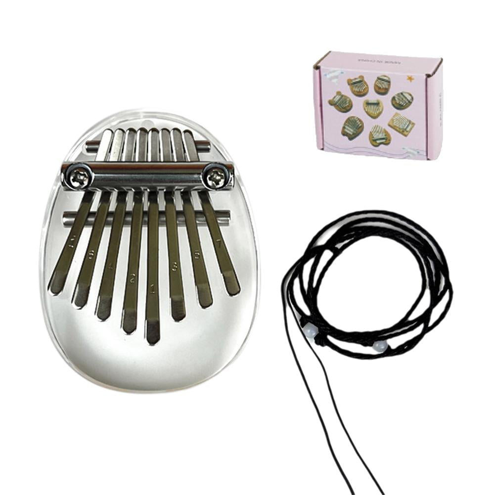 Crystal Oval Color Box + Lanyard Mini Kalimba Finger Piano 8 Key ...