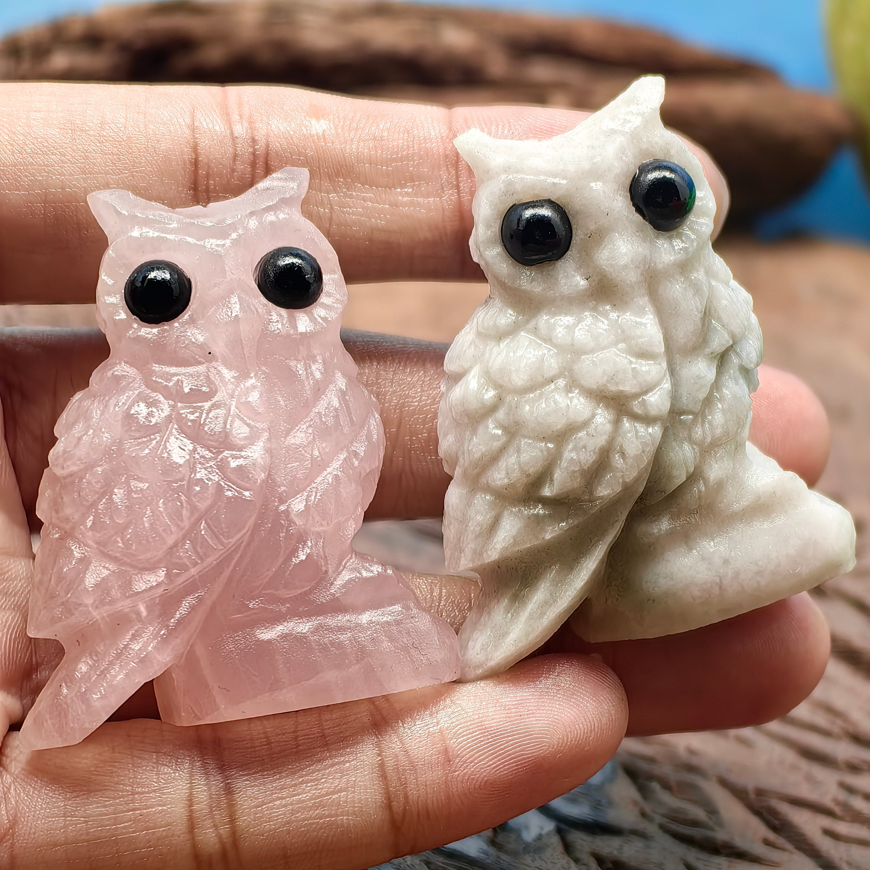 Crystal Owl Statue Owl Figurine Home Decor, Healing Crystal Cute Decor ...