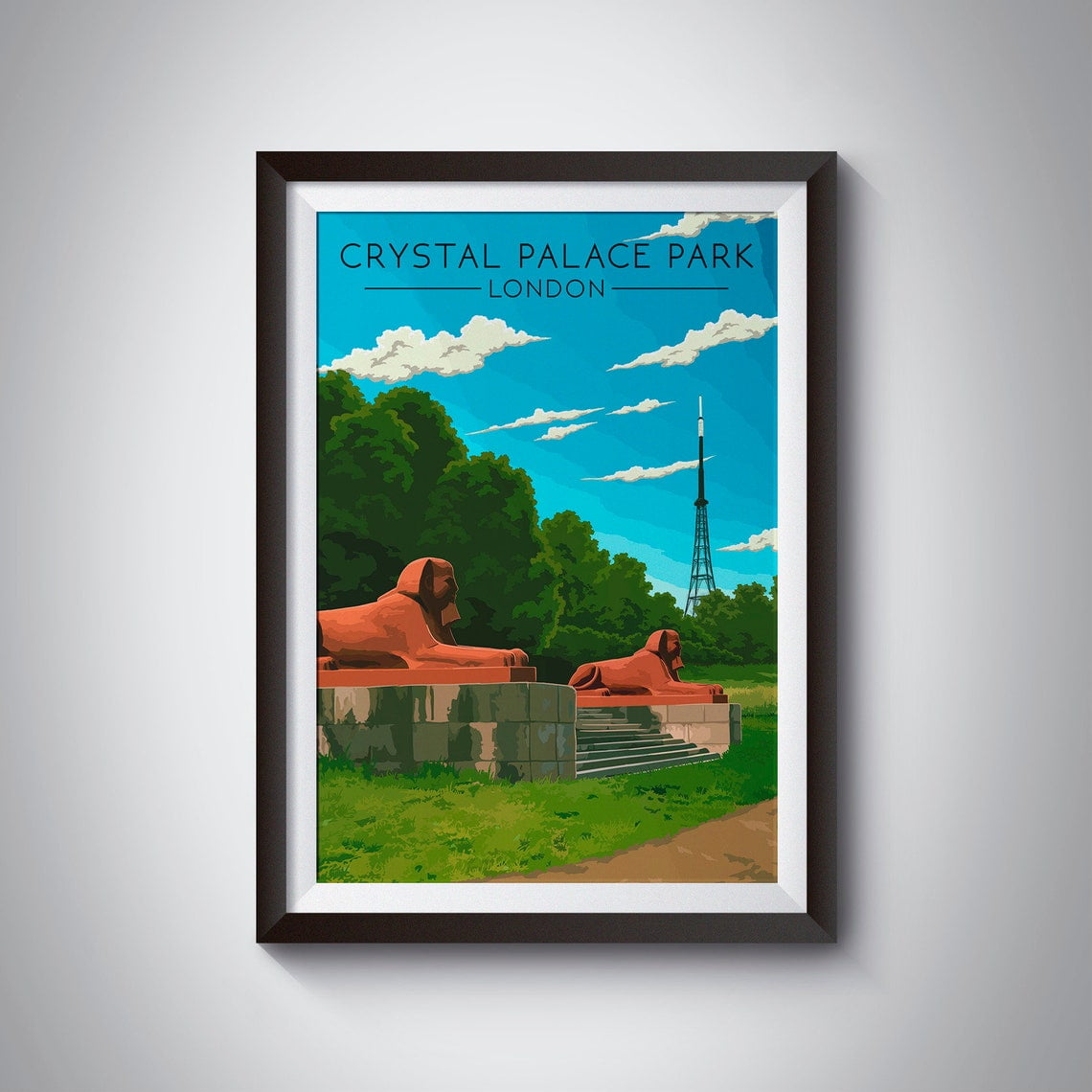 Crystal Palace Park Poster, London Parks Print, South East London ...