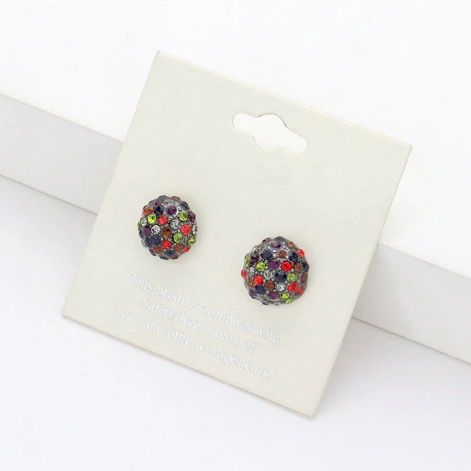 Crystal Paved Round Dome Stud Earrings - Walmart.com