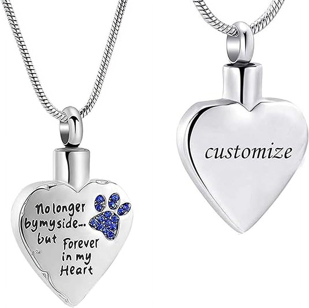 Crystal Paw Print Urn Necklace Dog Cat Charms Urn Pendant Cremation ...