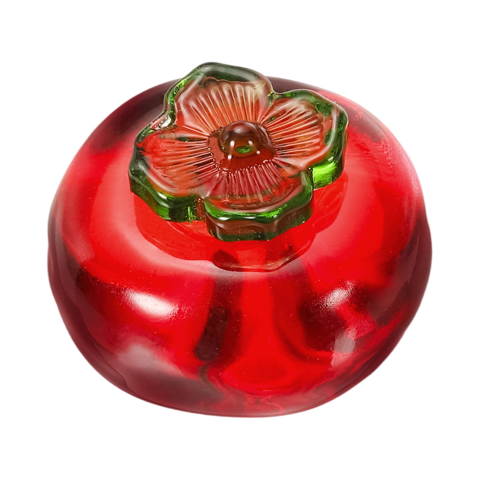 Crystal Persimmon Ornaments, 1.6" Artificial Crystal Fruit Figurine ...