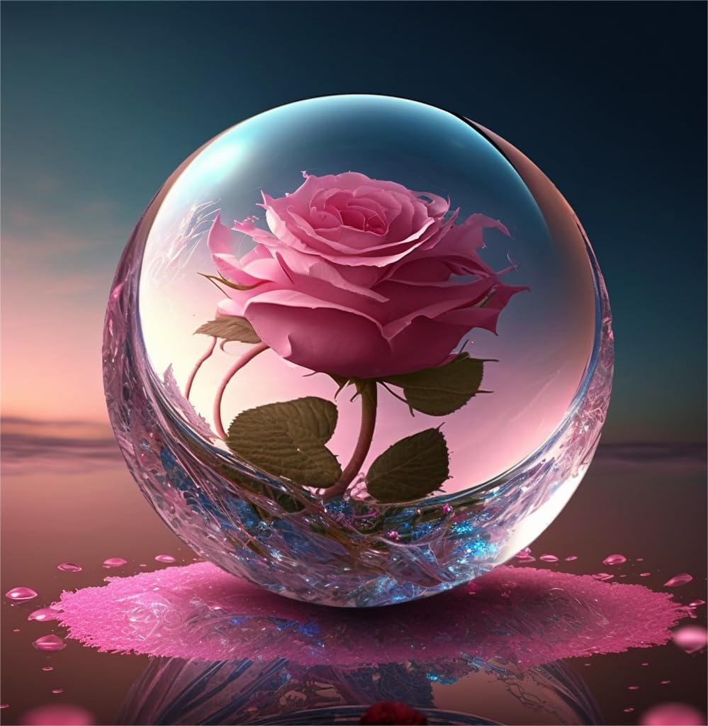 Crystal Pink Rose 500 Piece Jigsaw Puzzle Suitable for All Groups of ...