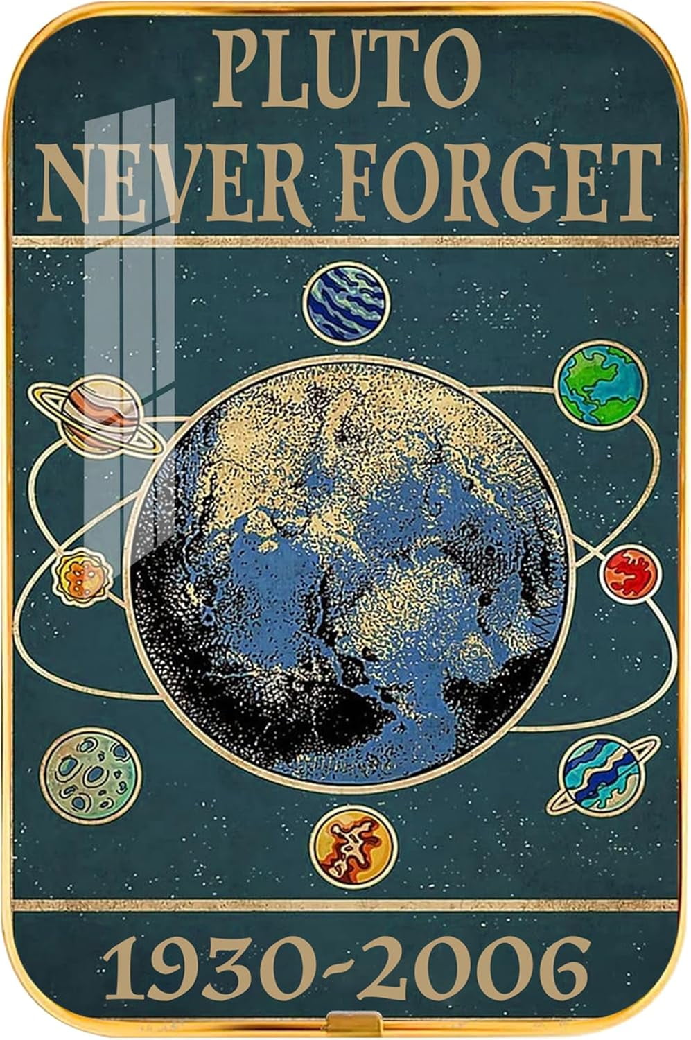 Crystal Porcelain Painting Wall Art Decorative Pluto Never Forget 1930-2006 Poster, Outer Space ...
