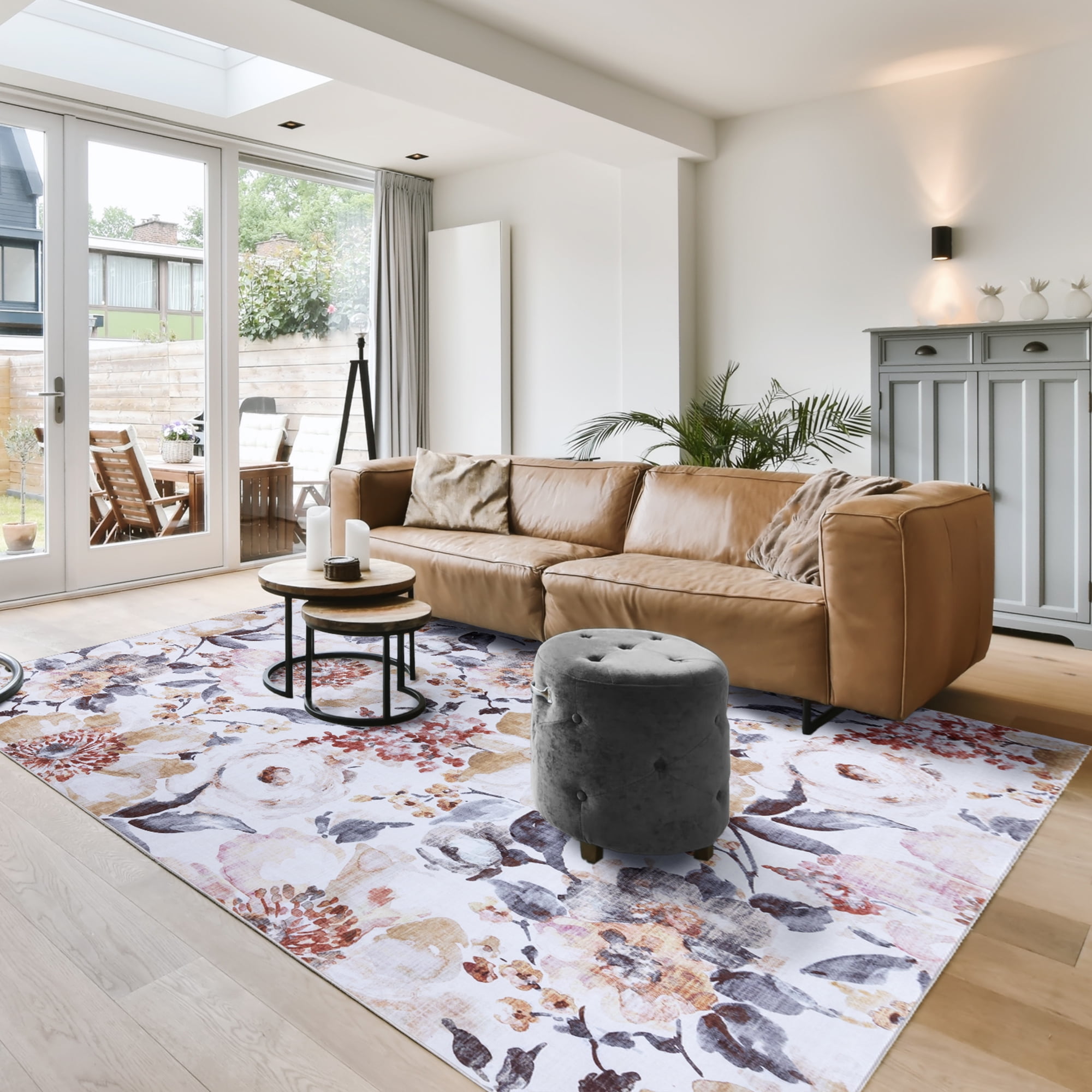 Crystal Print Flora Transitional Floral Beige Area Rug, 9x13 - Walmart.com