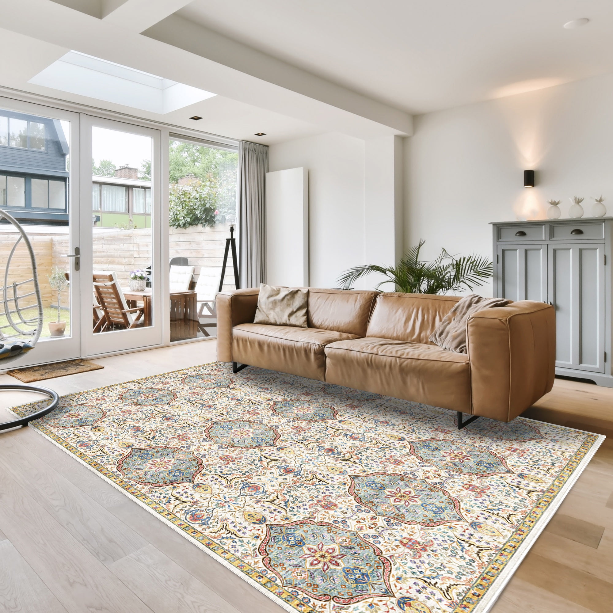 Crystal Print Kiran Bohemian Moroccan Beige Area Rug, 9x13 - Walmart.com