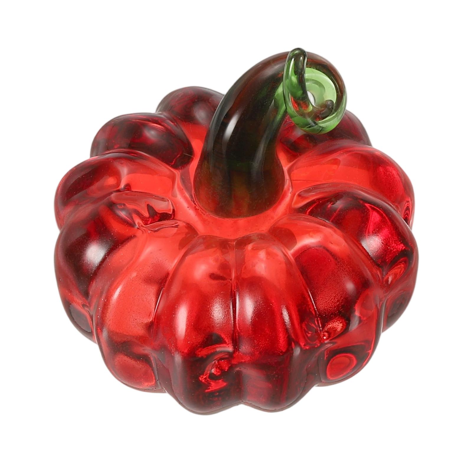 Crystal Pumpkin Ornaments, 1.5" Artificial Crystal Fruit Figurine, Red ...