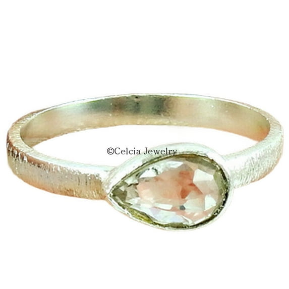 Crystal Quartz Natural Gemstone Ring, Proposal Ring, Promise Ring ...