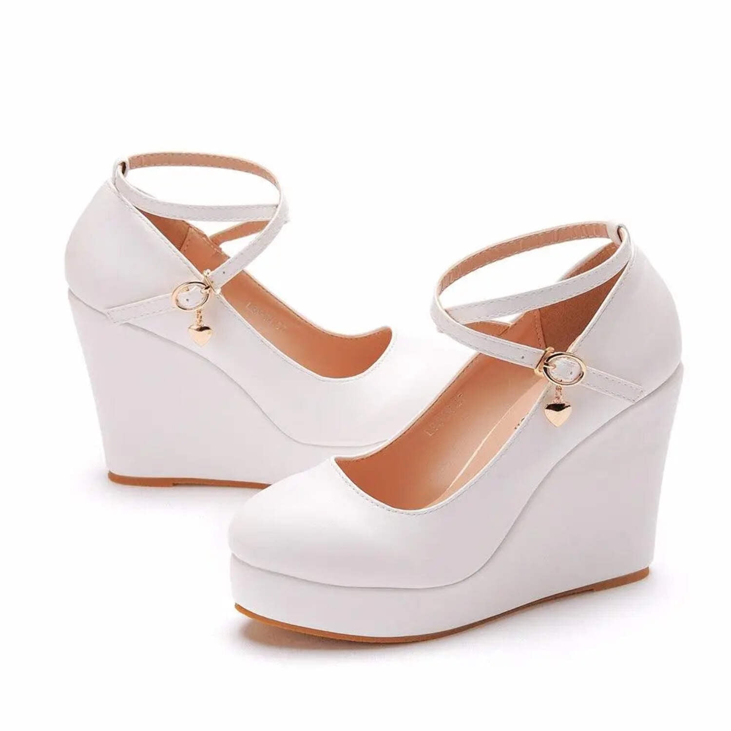 Crystal Queen White Platform Wedges Pumps Women - Walmart.com
