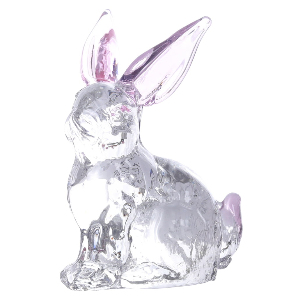 Crystal Rabbit Figurines Glass Animal Rabbits Statue Ornament Garden ...