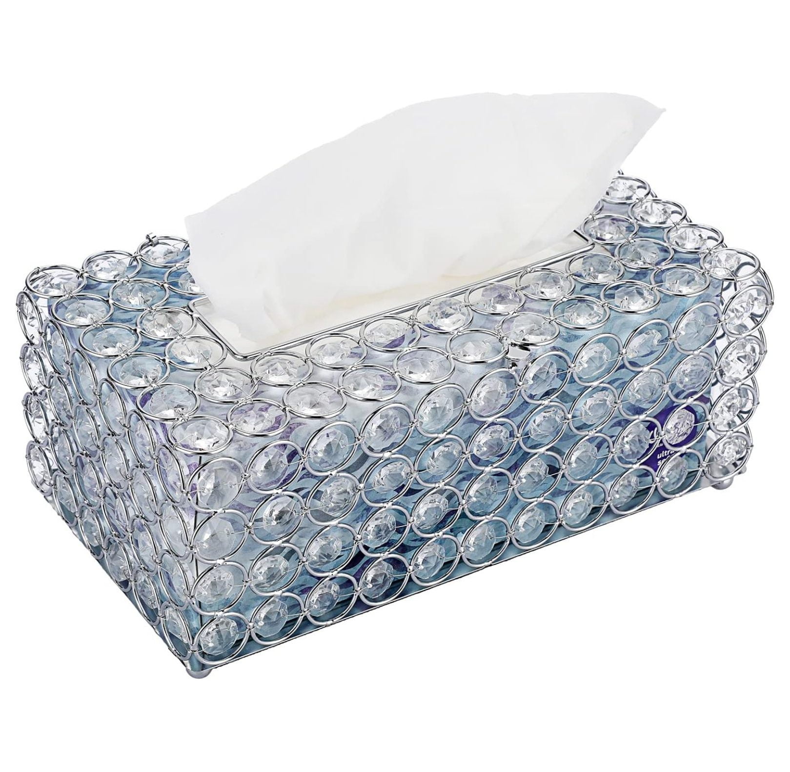 Crystal Rectangular Tissue Box Cover - Decorative Glass Tissue Box ...