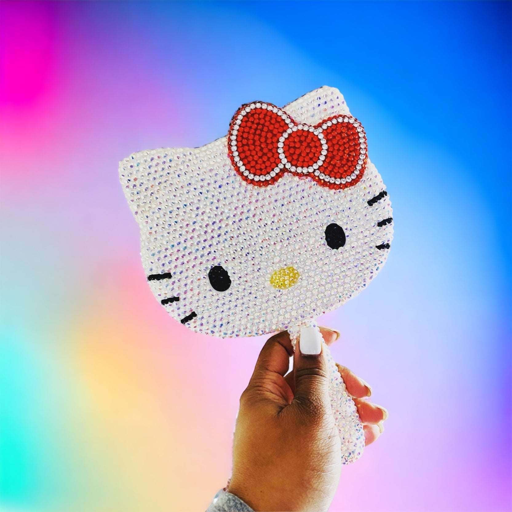 Crystal Rhinestone Gem Handheld Hello Kitty Mirror - Walmart.com