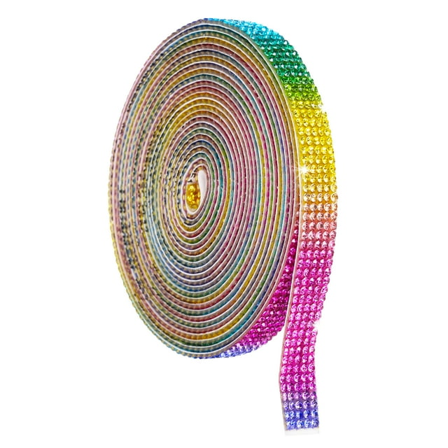 Crystal Rhinestone Ribbon Roll, 5 Rows of 4 Yard Self Adhesive Crystal ...