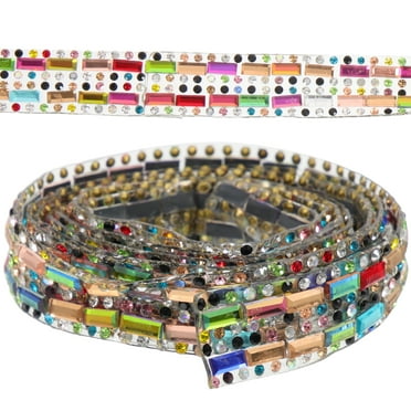 Rhinestone Ribbon Craft Trim, 1-1/4-inch, 2-yard, Black - Walmart.com