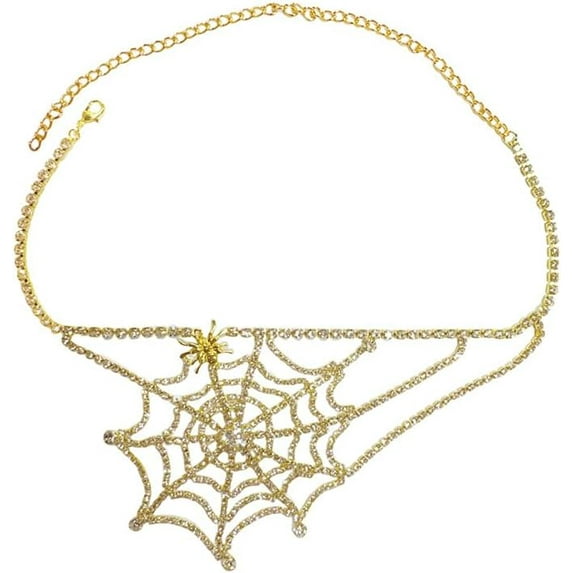 Crystal Rhinestone Spider Web Thigh Chain, Women's Layered Leg Body ...