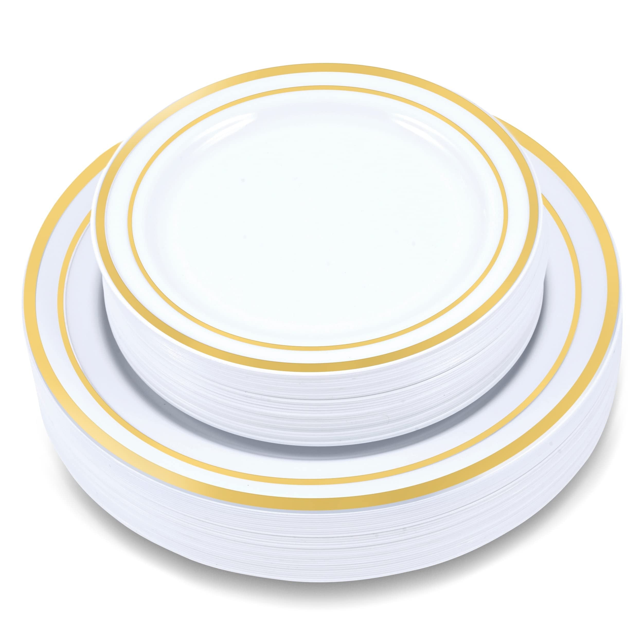 Crystal Ridge Tableware 60 Pieces White Plastic Disposable Plates ...