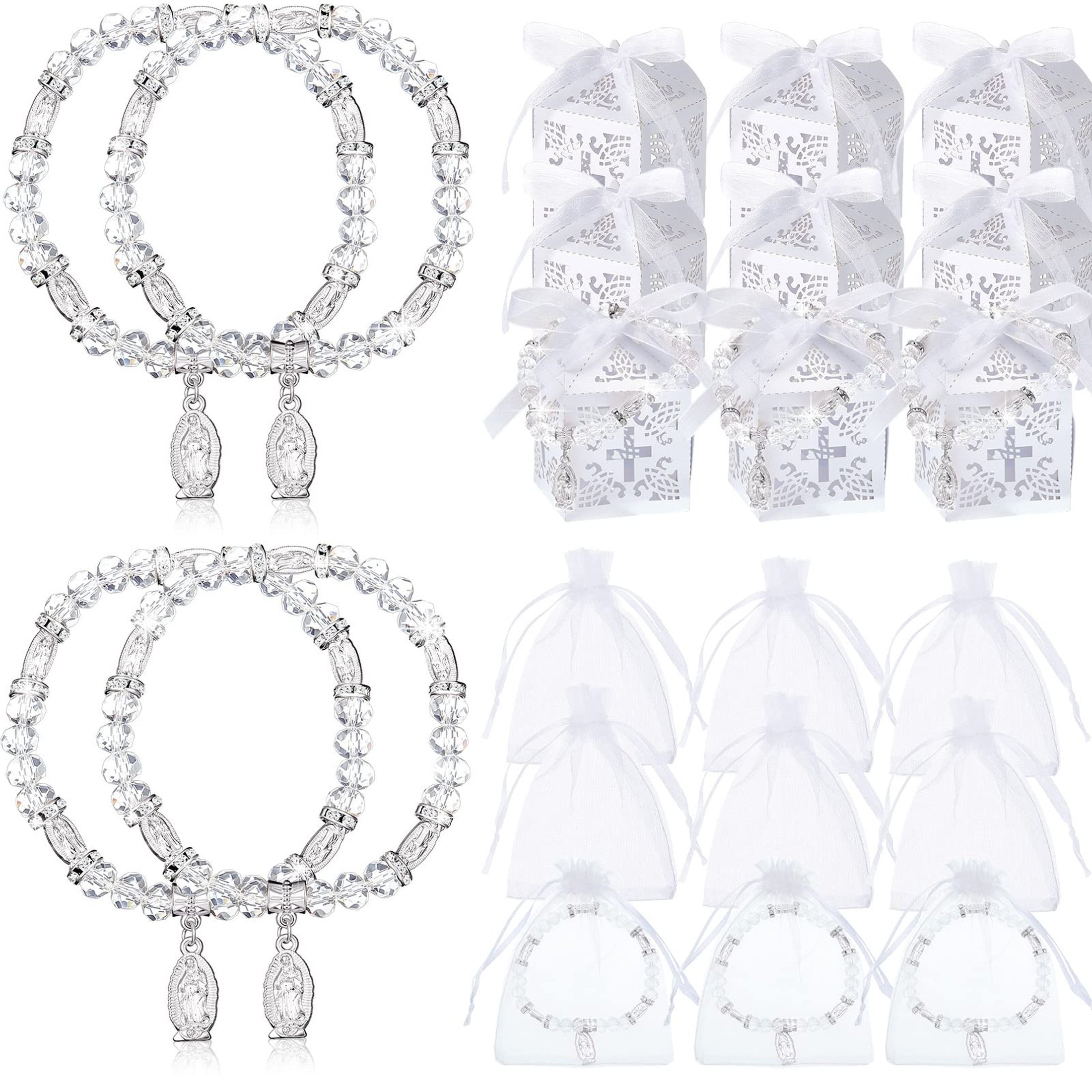Crystal Rosary Bracelet Set for Baptism and Baby Showers - 30 Packs ...