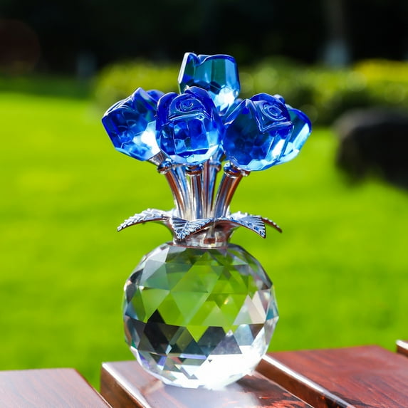 Crystal Rose Glass Ornament,Roses Crystal Ornaments Car Interior ...