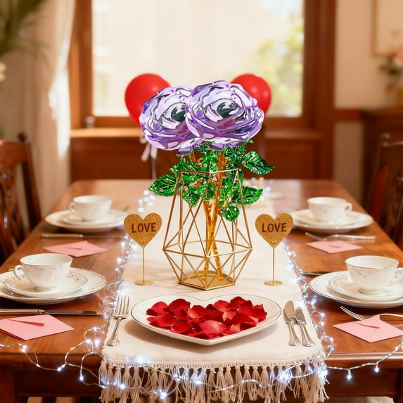 Crystal Rose Ornament - Romantic Valentine's Day Gift for Girlfriend ...