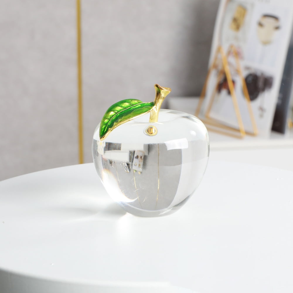 Crystal Sculpture Decor Apple Figurine Creative Decor Desktop Adornment ...