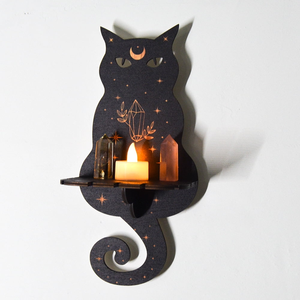 Crystal Shelf Black Crystal Display Shelf Crystal Pendulum Holder Stand ...