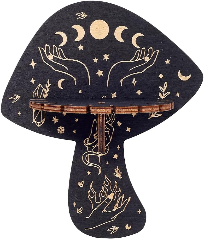 Crystal Shelf Display Wall Crystal Shelf Mushroom Hand Floating Shelves ...