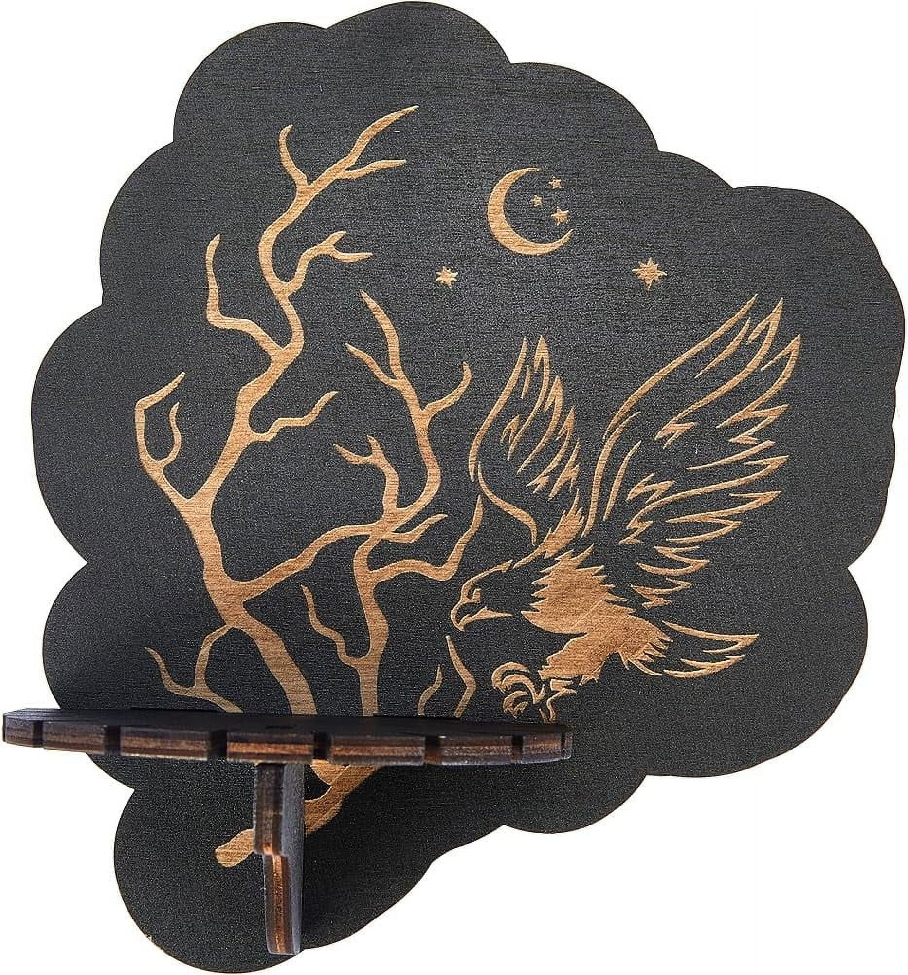 Crystal Shelf Display Wooden Wall Crystal Shelf Eagle Branch Rustic ...