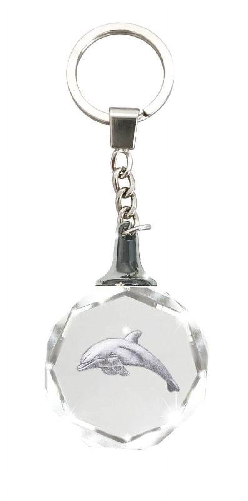 Crystal Silhouette Keychain - Dolphin from Deluxebase. Glass Dome Animal Keyring Gift for Adults ...