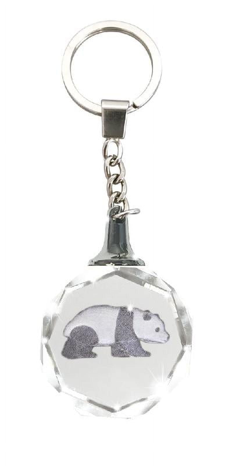 Crystal Silhouette Keychain - Panda from Deluxebase. Glass Dome Animal ...