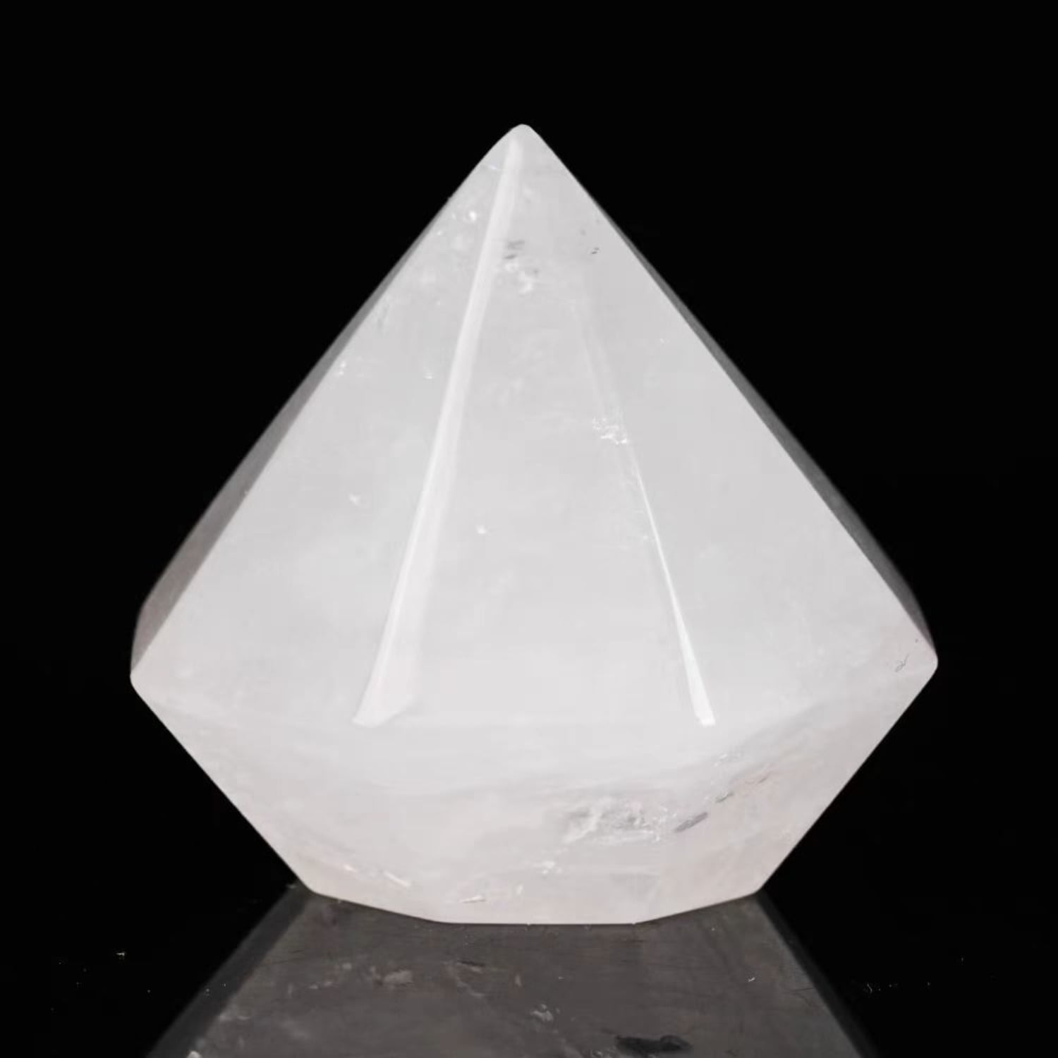 Crystal Six Sided Tower Ornament Polished Stone Energy Point Office ...